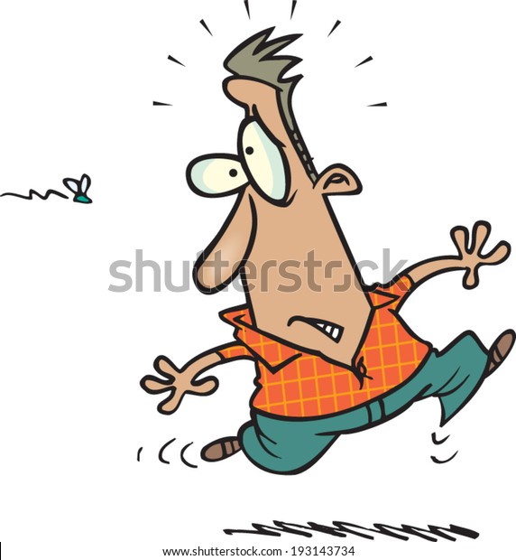 Cartoon Man Running Bee Stock Vector (Royalty Free) 193143734