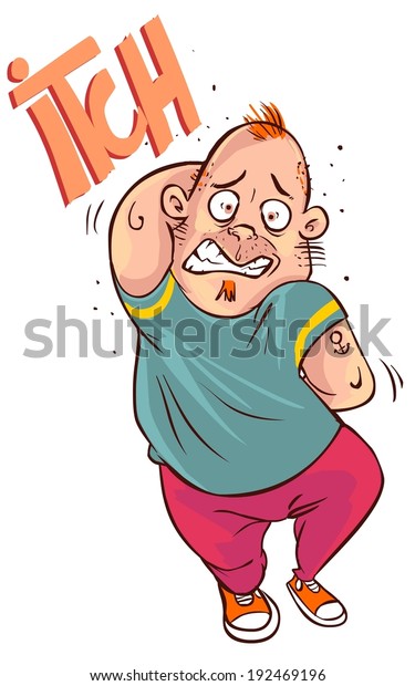 Cartoon Man Scratching All Over Stock Vector (Royalty Free) 192469196 ...