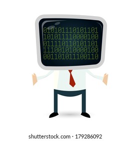 Cartoon Man Screen Head Stock Vector (Royalty Free) 179286092 ...