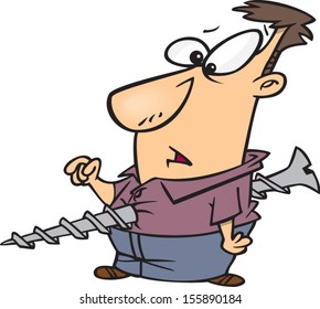 Cartoon Man Tapping Stock Vector (Royalty Free) 186247412 | Shutterstock