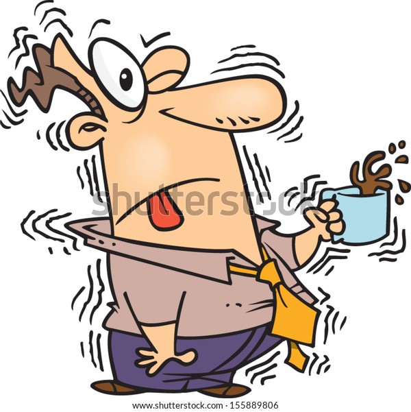 Cartoon Man Shaking Much Coffee 库存矢量图（免版税）155889806 | Shutterstock