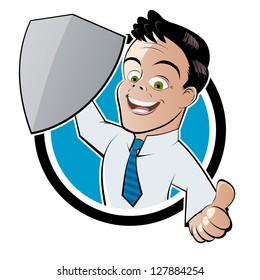 Cartoon Man Shield: เวกเตอร์สต็อก (ปลอดค่าลิขสิทธิ์) 127884254 ...