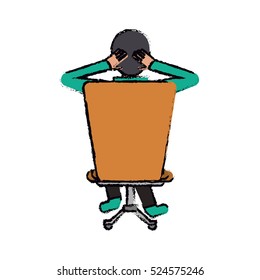 Cartoon Man Sitting On Back Chair Stock Vector (Royalty Free) 524575246 ...