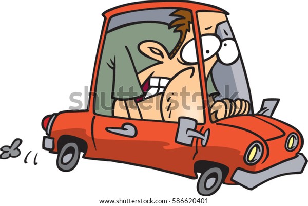 Cartoon Man Squished Into Small Car: เวกเตอร์สต็อก (ปลอดค่าลิขสิทธิ์ ...