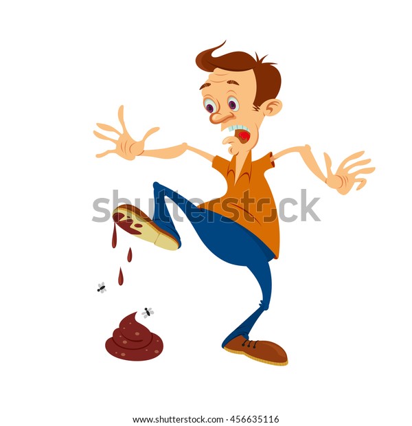 Stock vektor „Cartoon Man Stepping Into Piece Shit“ (bez autorských ...