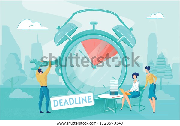 Cartoon Man Stop Alarm Clock Hand Stock Vector (Royalty Free ...