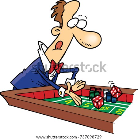 Cartoon Man Suit Playing Craps Gambling Stock Vector (Royalty Free ...