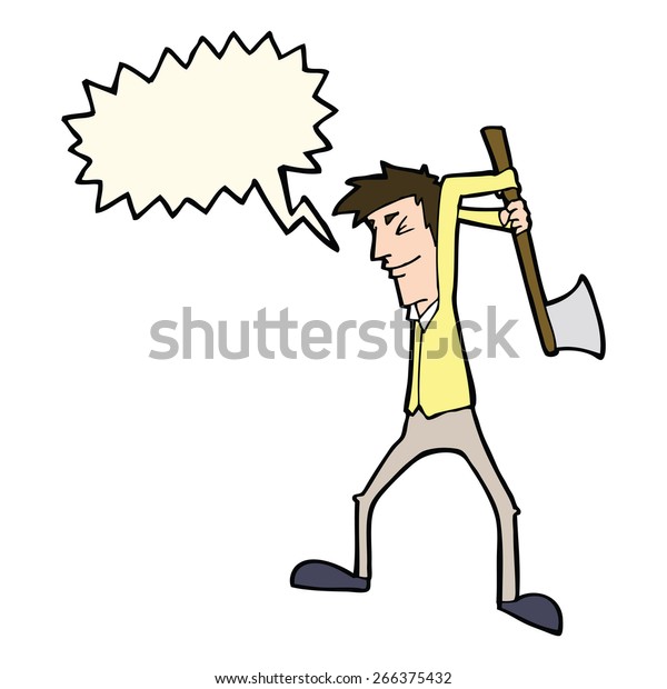 Cartoon Man Swinging Axe Stock Vector (Royalty Free) 266375432 ...