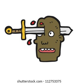 Cartoon Man Sword Through Head Stock Vector (Royalty Free) 112753375 ...