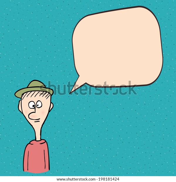 Cartoon Man Talking Thinking Vector Illustration Stock Vector (Royalty ...