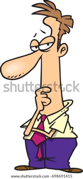 Cartoon Man Thinking Stock Vector (Royalty Free) 698691415