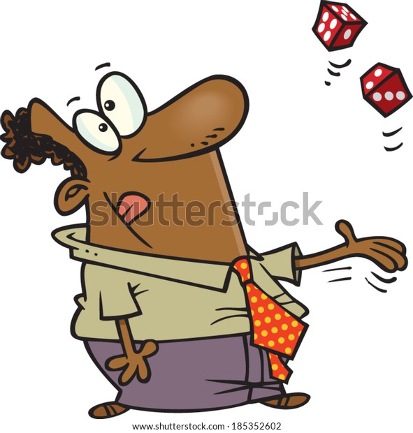 Cartoon Man Throwing Dice Air: vector de stock (libre de regalías ...