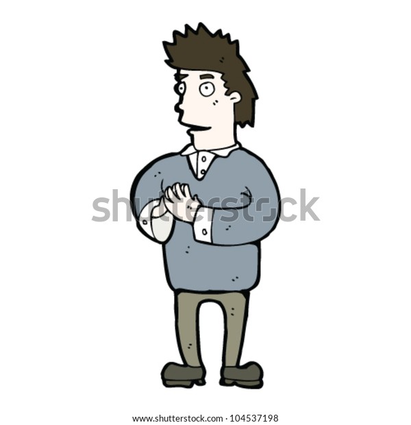 Cartoon Man Waiting Expectantly Stock Vector (Royalty Free) 104537198 ...
