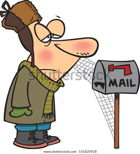 Cartoon Man Waiting Mail Come 库存矢量图（免版税）155620928 | Shutterstock