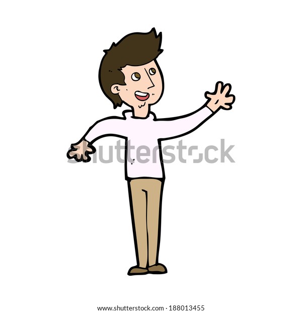 Cartoon Man Waving Stock Vector (Royalty Free) 188013455 | Shutterstock