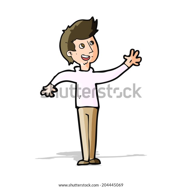 Cartoon Man Waving Stock Vector (Royalty Free) 204445069