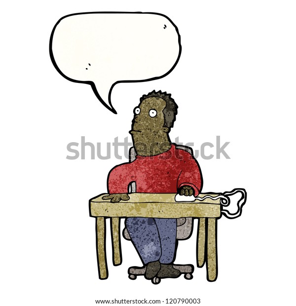 Cartoon Man Working Desk Stock Vector (Royalty Free) 120790003 ...