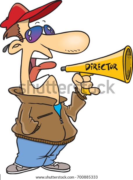 Cartoon Man Yelling Into Directors Megaphone: เวกเตอร์สต็อก (ปลอดค่า ...