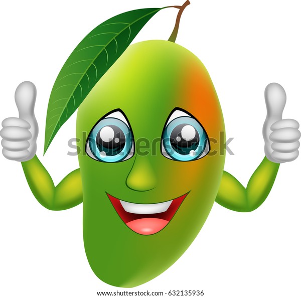 Cartoon Mango Giving Thumbs Vector Illustration: เวกเตอร์สต็อก (ปลอดค่า ...