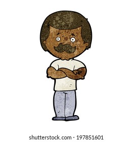 Cartoon Manly Mustache Man Stock Vector (Royalty Free) 197851601