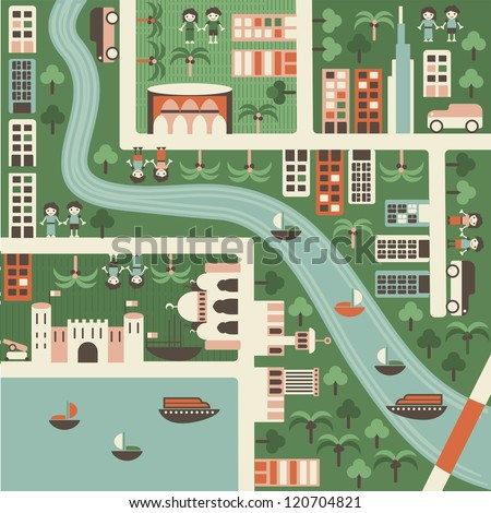 Cartoon Map Dubai Stock Vector (Royalty Free) 120704821 - Shutterstock
