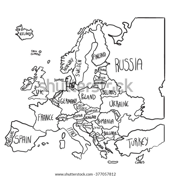 Stock vektor „Cartoon Map Europe“ (bez autorských poplatků) 377057812 ...