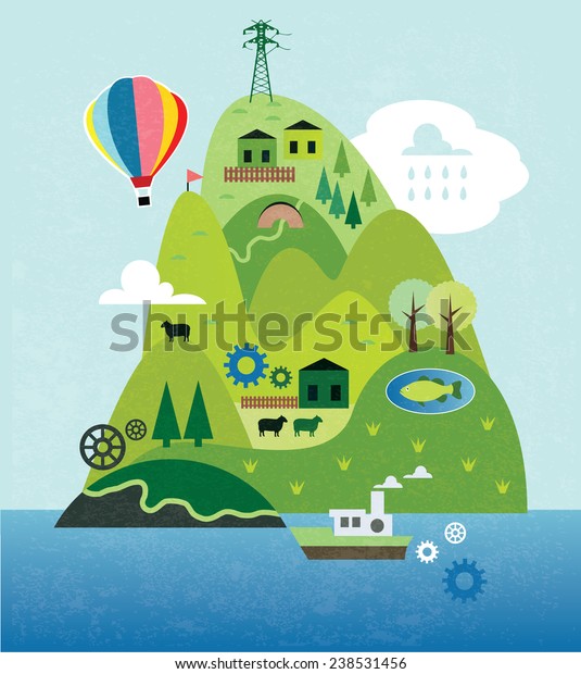 Cartoon Map Island Stock Vector (Royalty Free) 238531456