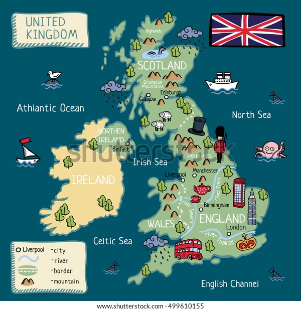 Carte du Royaume-Uni : image vectorielle de stock (libre de droits ...