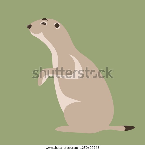 Cartoon Marmot Vector Illustration Flat Style Stock Vector (Royalty ...