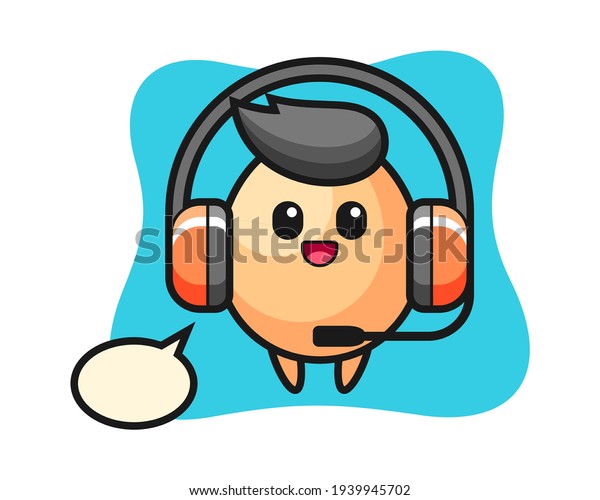 Cartoon Mascot Egg Customer Service Stock Vector (Royalty Free ...