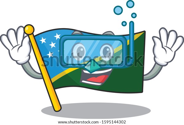 Cartoon Mascot Featuring Flag Solomon Island Stock Vector (Royalty Free ...