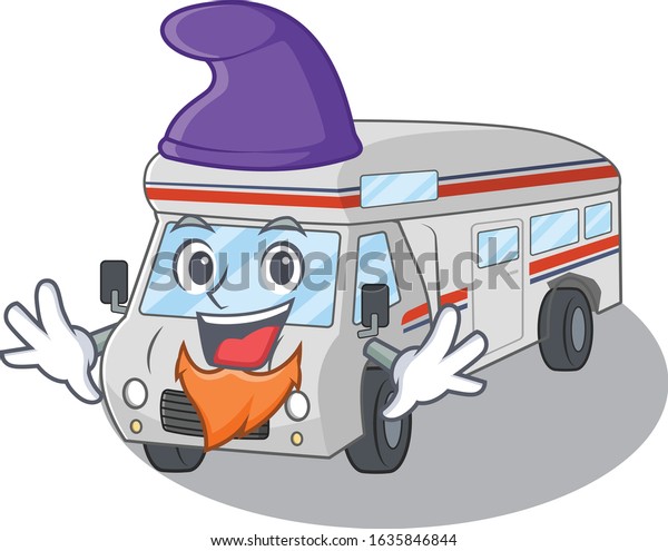 Cartoon Mascot Funny Campervan Dressed Elf Stock Vector (Royalty Free ...