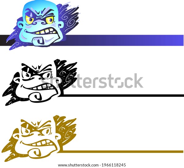 Cartoon Mask Evil Face Bulging Eyes Stock Vector (Royalty Free ...