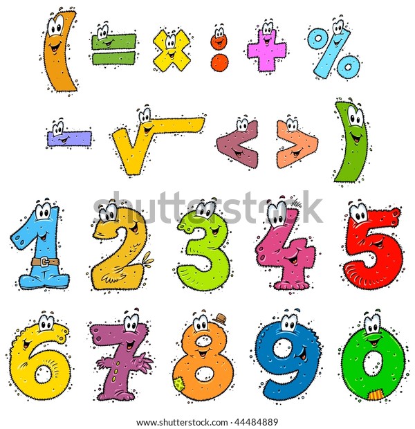 Cartoon Mathematics Numbers Signs Stock Vector (Royalty Free) 44484889