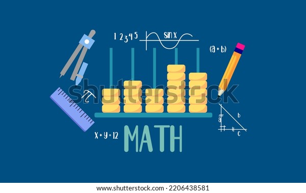 Cartoon Maths Elements Background Education Logo Stock Vector (Royalty ...
