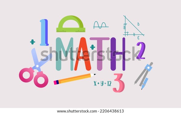 Cartoon Maths Elements Background Education Logo Stock Vector (Royalty ...