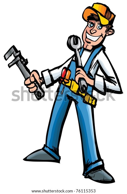Cartoon Mechanic Tools Isolated On White Stock Vector (Royalty Free ...