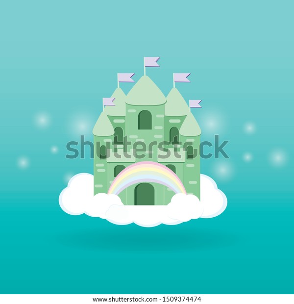 Cartoon Medieval Fun Castle Flag Magic Stock Vector (Royalty Free ...