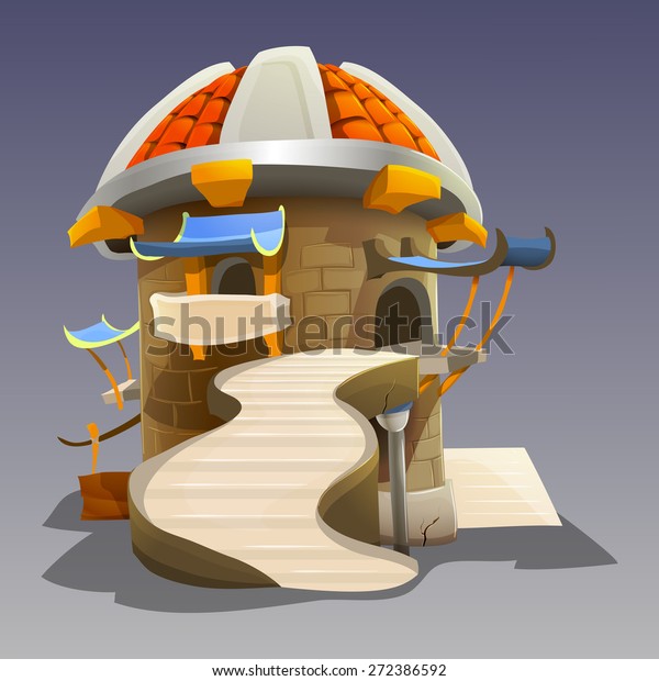 Cartoon Medieval House Vector Illustration Stock Vector (Royalty Free ...