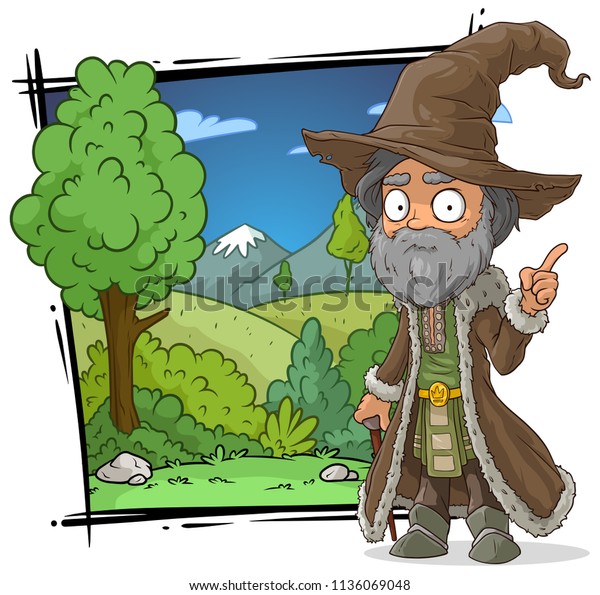 Cartoon Medieval Old Wizard Character Big Stock Vector (Royalty Free ...