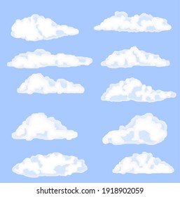 Cartoon Mild Color Vector Clouds Set Stock Vector (Royalty Free ...
