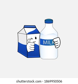 Cartoon Milk Character Vector Graphic Illustration Stock Vector ...