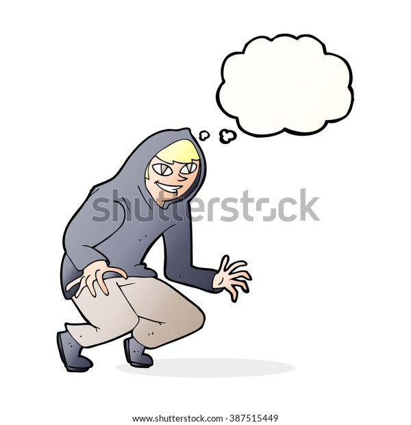Cartoon Mischievous Boy Hooded Top Thought Stock Vector (Royalty Free ...