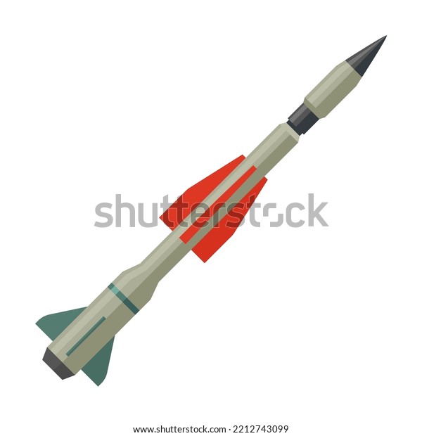 Cartoon Missile Flat Vector Illustration Army Stock Vector (Royalty ...
