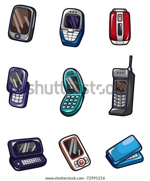 Cartoon Mobile Phone Icon Stock Vector (Royalty Free) 72991216