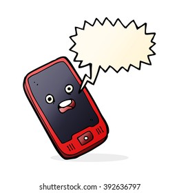 Cartoon Mobile Phone Speech Bubble Stock Vector (Royalty Free ...