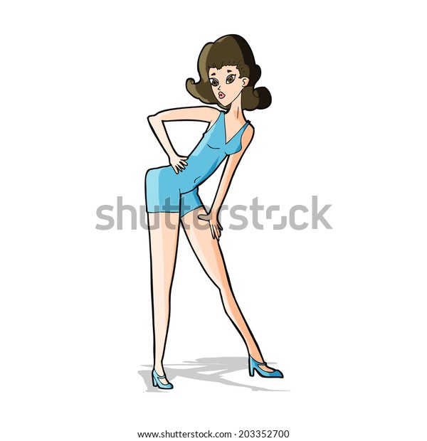 Cartoon Model Woman Posing Stock Vector (Royalty Free) 203352700 ...