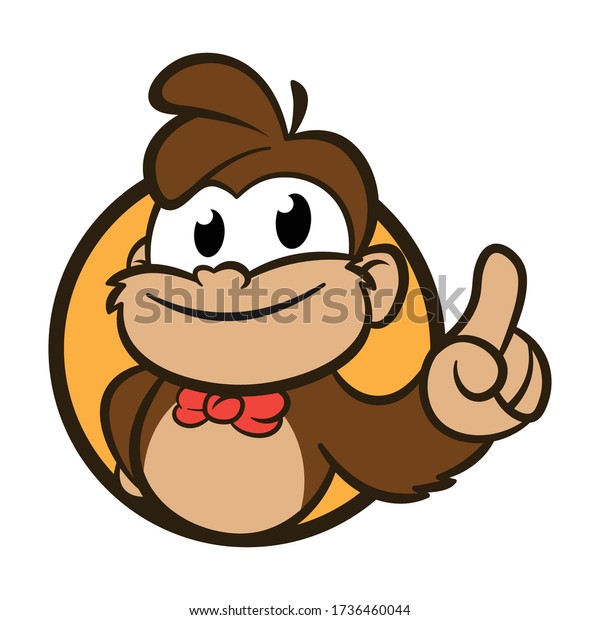 Cartoon Monkey Bizz Mascot Logo Stock Vector (Royalty Free) 1736460044 ...