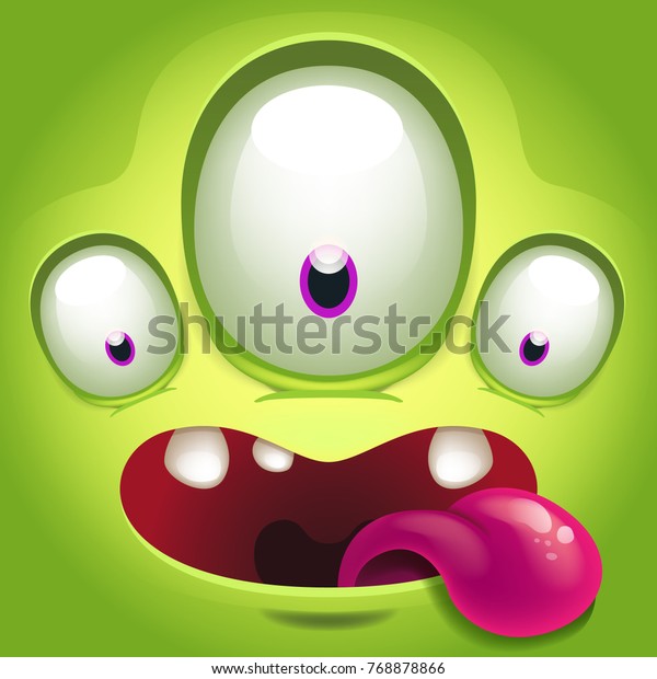 Cartoon Monster Face Stock Vector (Royalty Free) 768878866 | Shutterstock