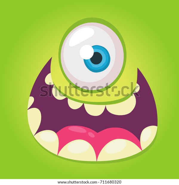 Visage monstre de dessin animé. Image : image vectorielle de stock ...